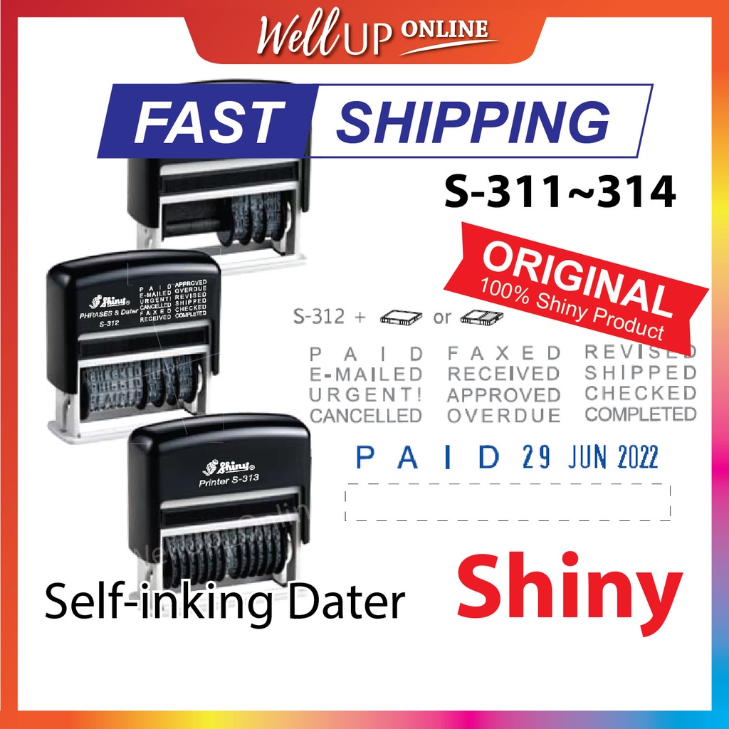 Shiny Dater Stamp Number Stamp - S-312 / S-313 / S-314 | Shopee Malaysia