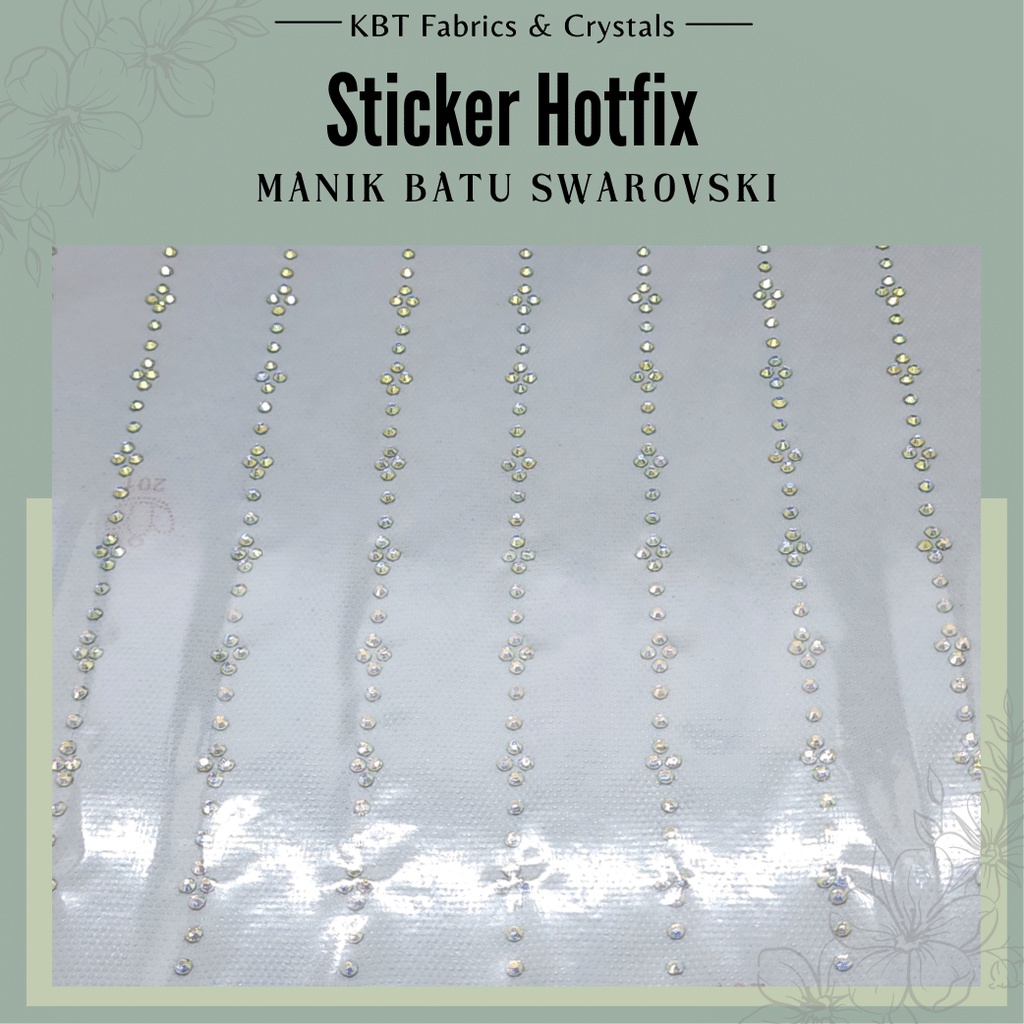 SS10 Batu Crystal AB Sticker Hotfix Batu Manik Copy Swarovski Tampal ...