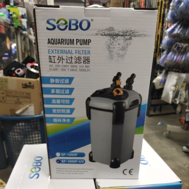SOBO Canister External Filter + UV Light with Aquarium Pump 1000L/Hr ...