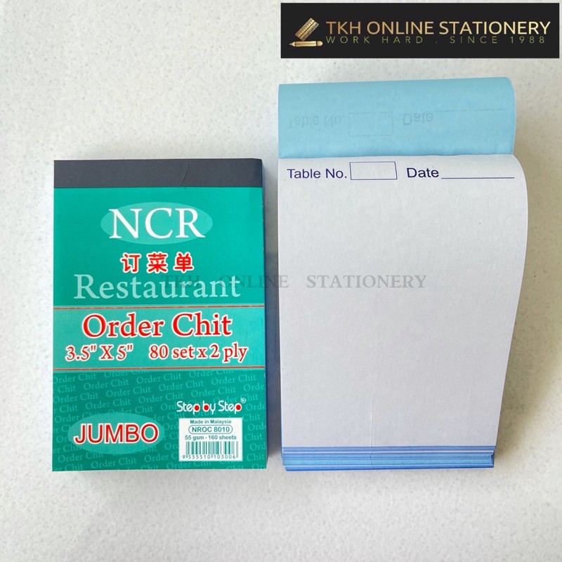 NCR Restaurant Order Chit 3.5"x5"(80set x 2ply) | Shopee Malaysia