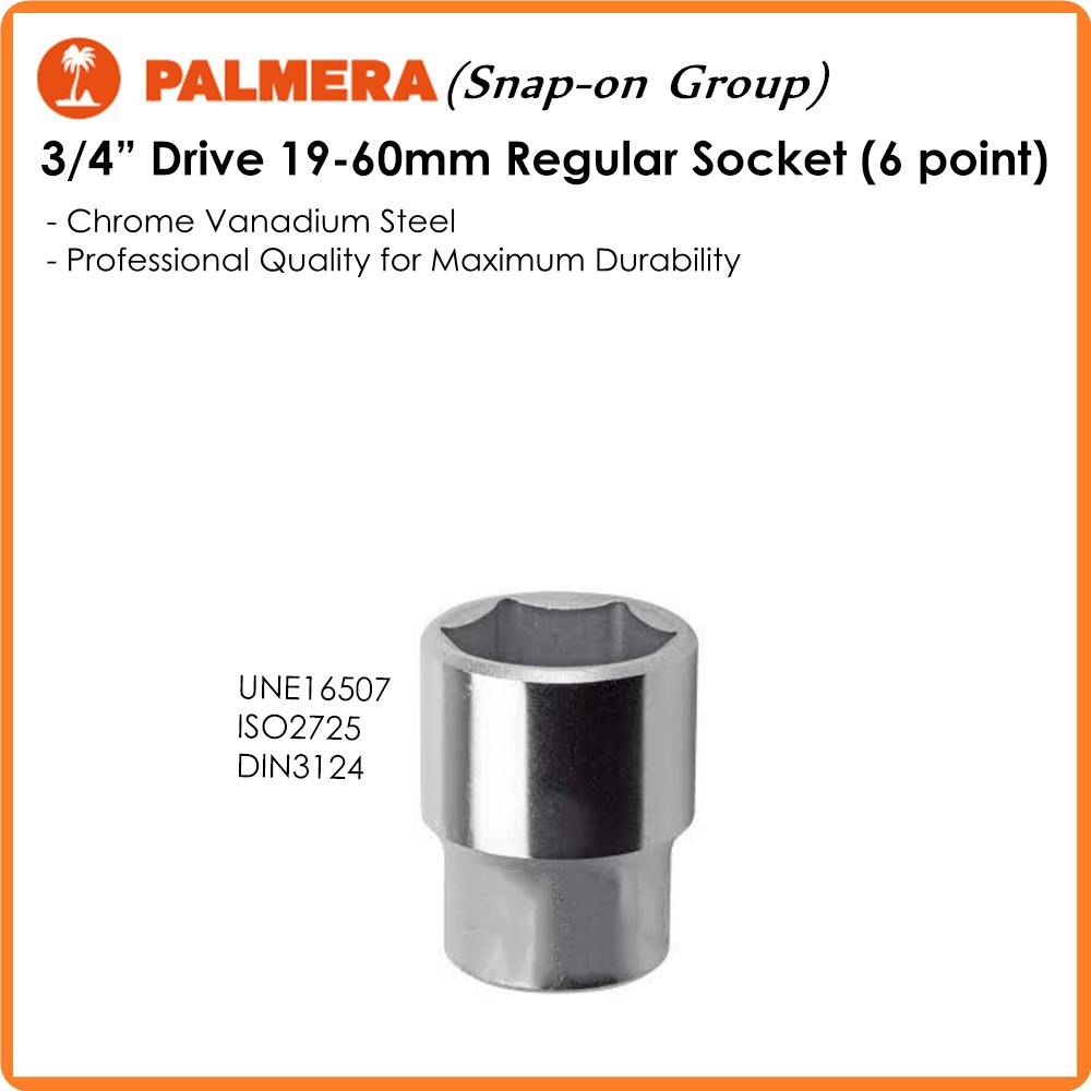 3/4" Drive 19-60mm Palmera (Snap-On Group) regular hand socket chrome ...