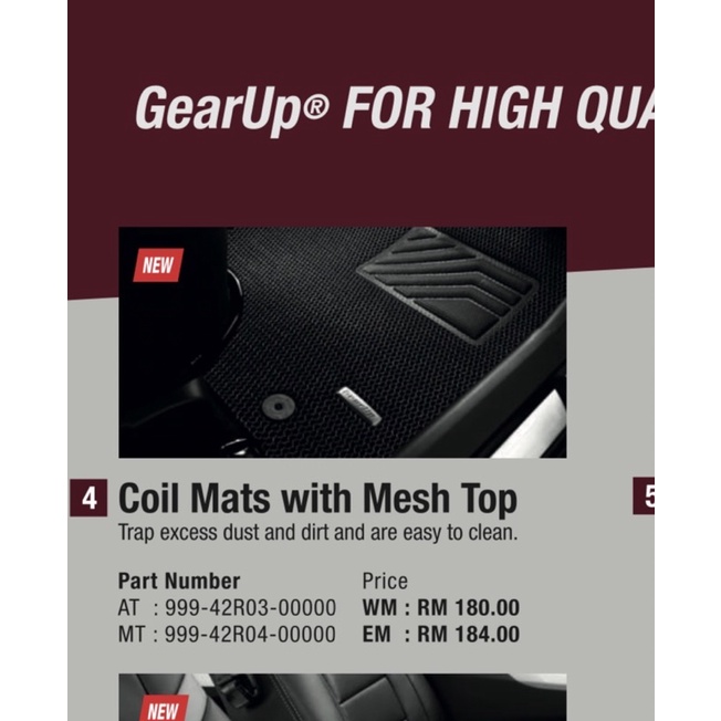 Perodua Gearup Coil Mats With Mesh Top（bezza) | Shopee Malaysia