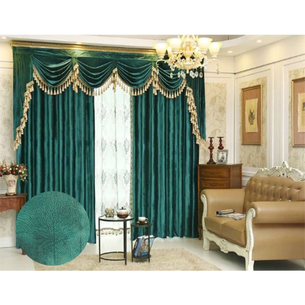 Kain Langsir Licin Bunga Timbul Bidang 126'' / Slippery Embossing ...