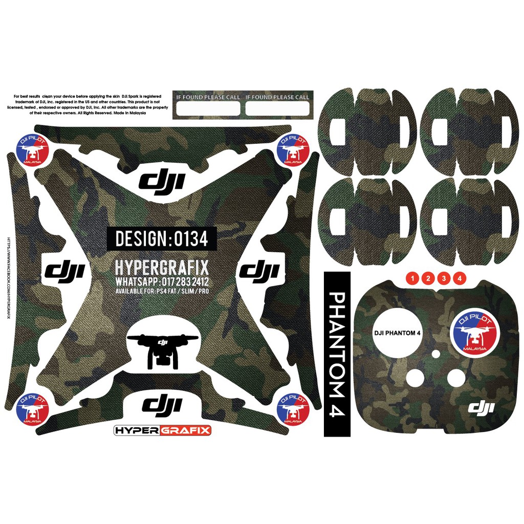 DJI PHANTOM 4 ADV / PRO Sticker Skin Design 0134 | Shopee Malaysia