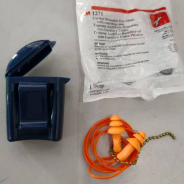 3M 1271 Ear Plug CORDED REUSABLE EARPLUG WITH CARRY CASE Class 3 ...