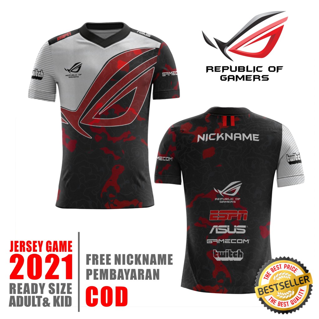 2021 ROG GAME JERSEY Free Custom Name & Logo | Shopee Malaysia