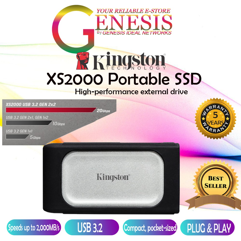 KINGSTON XS2000 External Portable SSD High-performance Storage (500GB ...