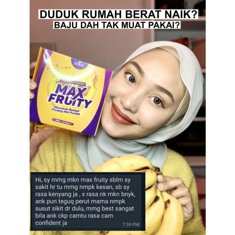 DEINA MAX FRUITY minuman botani kurma dan pisang (Original Hq ...