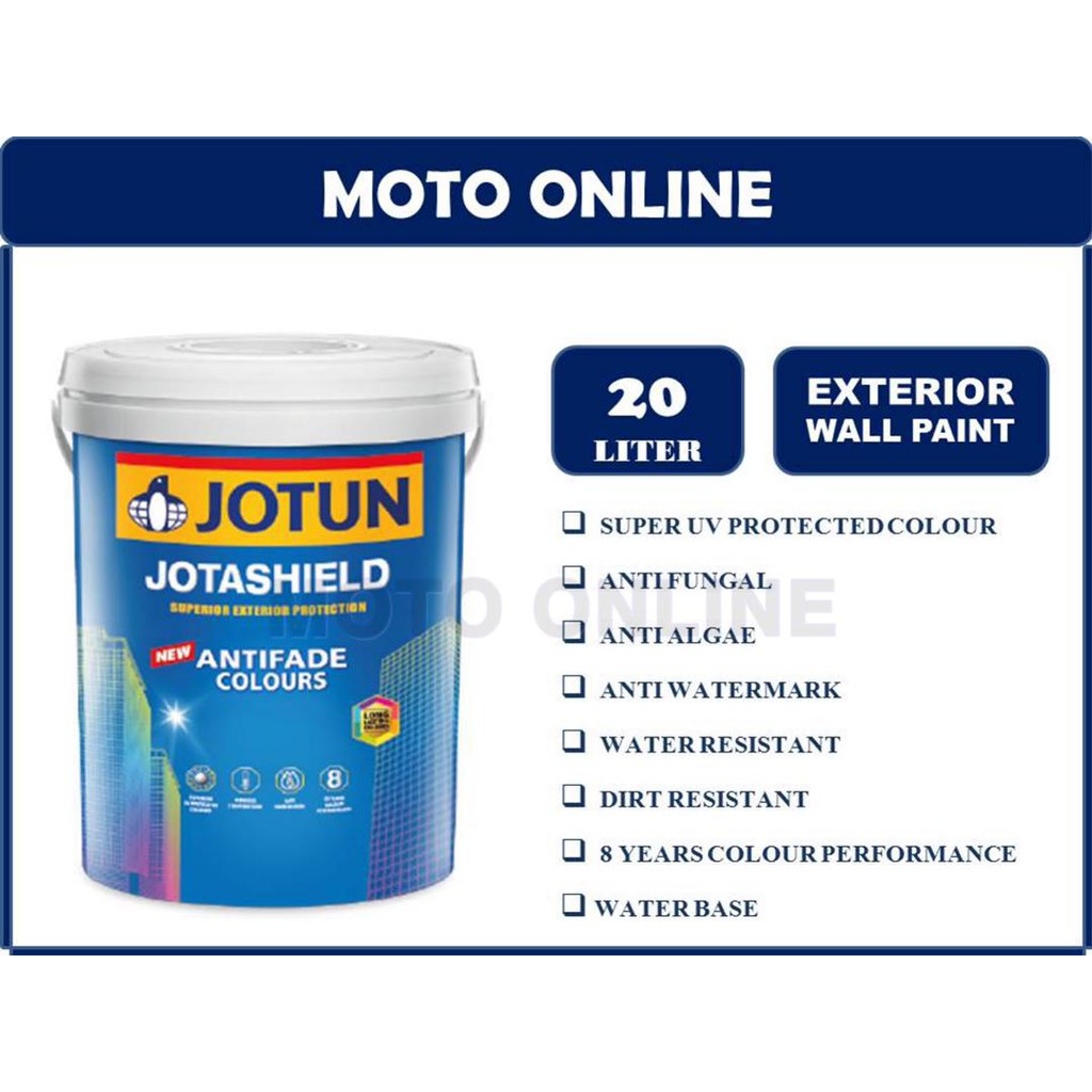 Jotun Jotashield Antifade 20LT 0001 WHITE Exterior Wall Paint/Cat Luar Dinding/jotun | Shopee ...