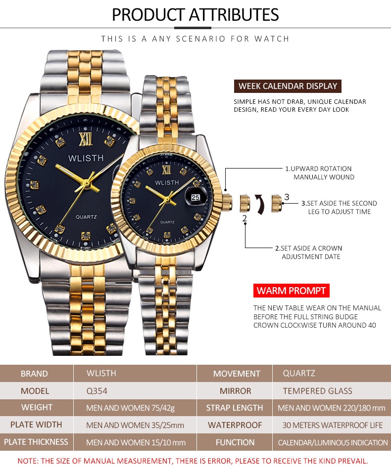 Couple Pair Watches Women Men Quartz Analog Wrist Watch | Shopee Malaysia