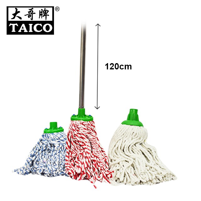 TAICO {4pcs} Value Pack Mop Head with {1pc} 120cm S/Steel Foldable Mop ...