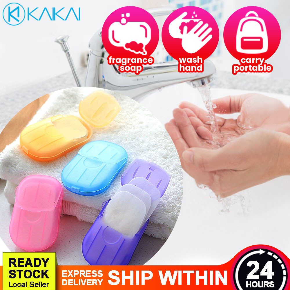 🔥PROMO🔥 Travel Disposable Soap Washing Hand Bath Sabun Tangan Kertas 20 ...