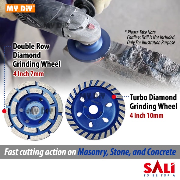 SALI 4 inch Double Row Diamond Grinding Wheel / Turbo Diamond Grinding ...