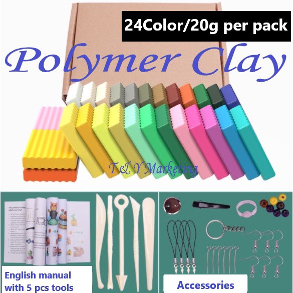 Polymer Clay 24 Color,Suitable for Ideal for creating your own jewelry ...