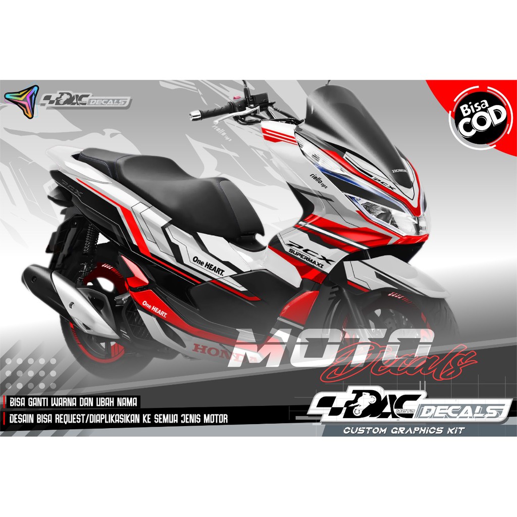 PUTIH MERAH White and Red Honda PCX full body decal Sticker | Shopee ...