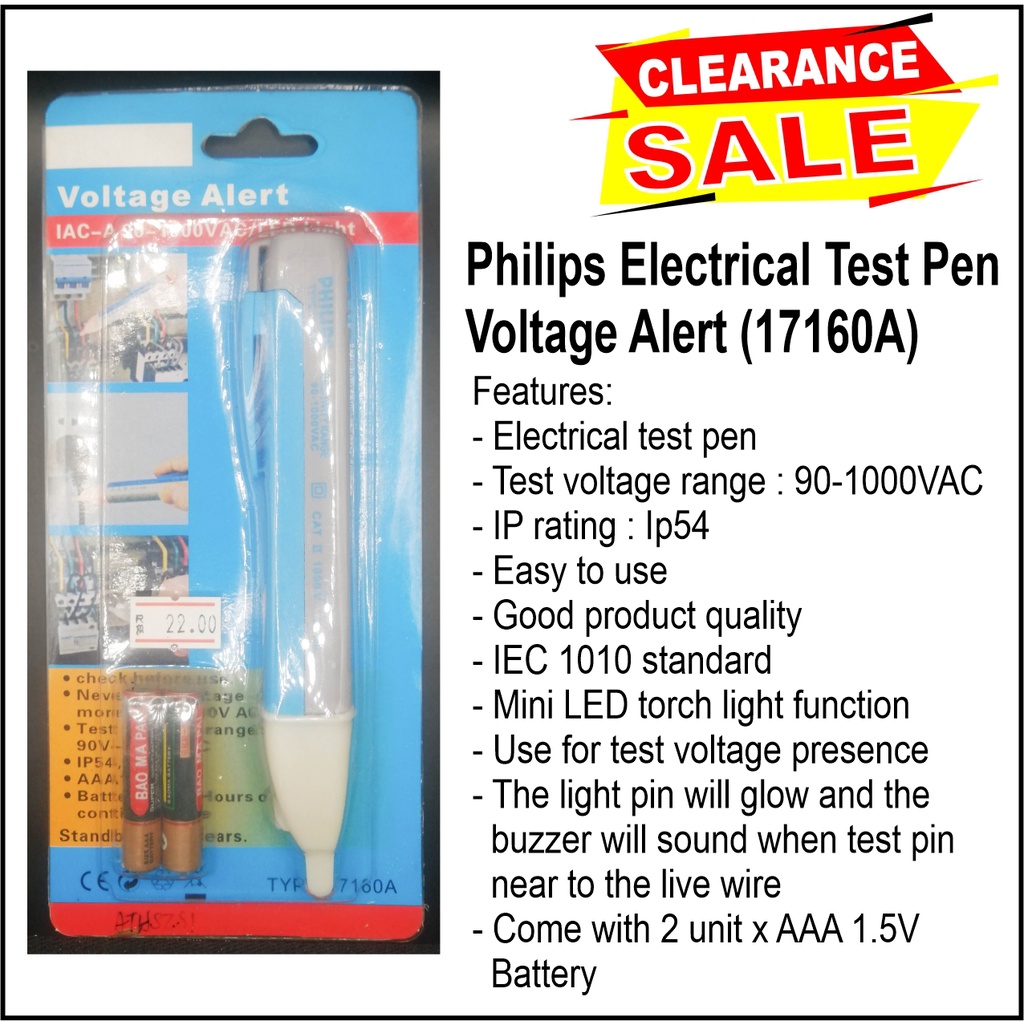 Philips Electrical Test Pen Voltage Alert (17160A) | Shopee Malaysia