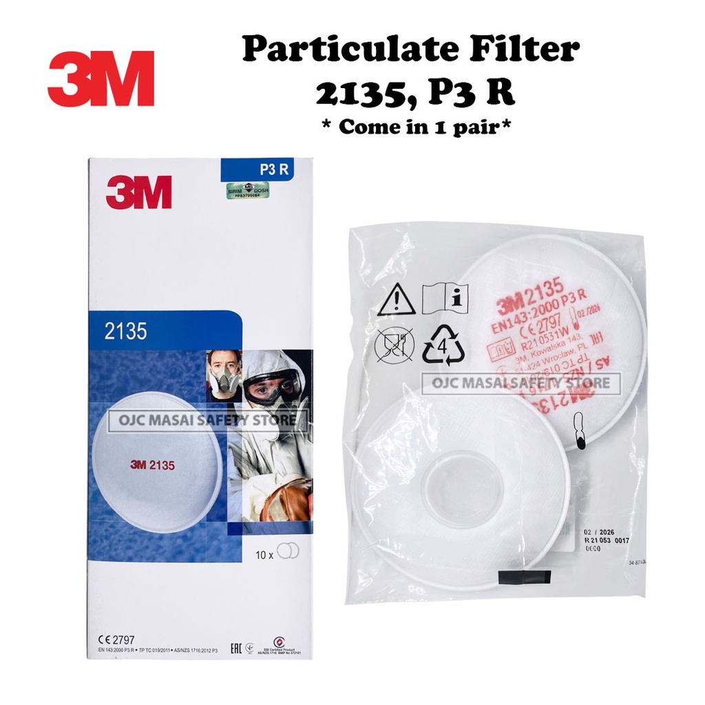 3M Particulate Filter 2135, P3 R (Come in 1 pair) | Shopee Malaysia