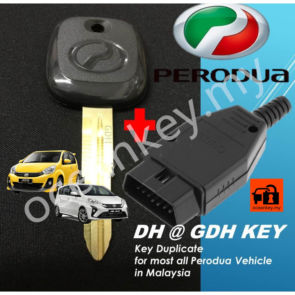 Perodua Myvi Key dan Alza OBD socket duplicate Transponder chip ...
