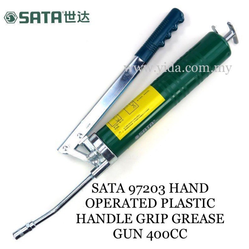 SATA 97203 HAND OPERATED PLASTIC HANDLE GRIP GREASE GUN 400CC | Shopee ...