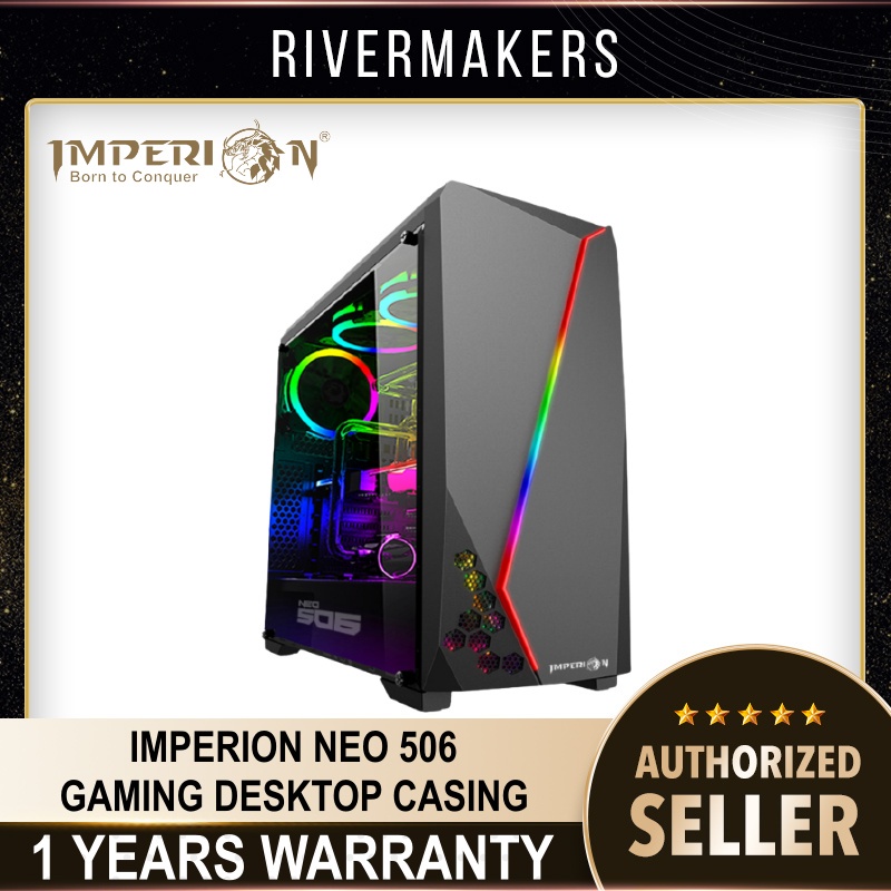 IMPERION NEO 506 TEMPERED GLASS GAMING CPU CASING ( RGB SYNC WITH ASUS ...