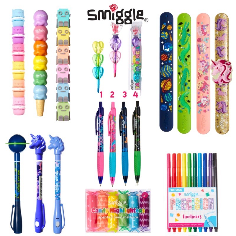 Smiggle Stationery Spy Pen Color Pencil Highlighter Eraser Sharpener ...