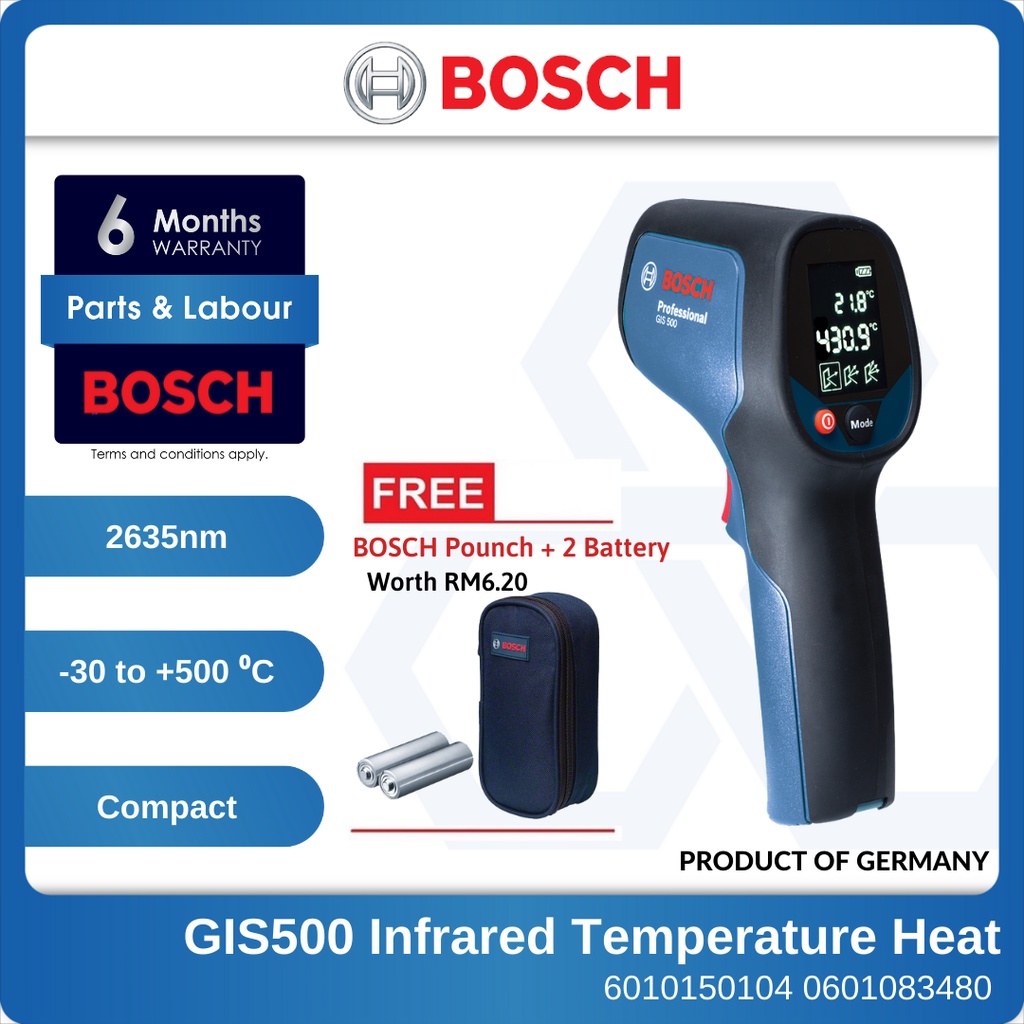 BOSCH GIS500 Infrared Temperature Heat Detector Digital Non Contact ...