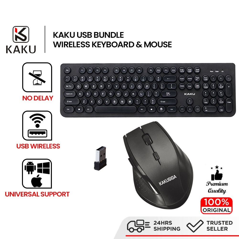 KAKU 104 Keys Wireless Keyboard USB Dongle Receiver 2.4G Bluetooth ...