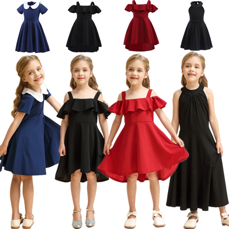 NNJXD Girls Casual Dress Kids Summer Dress for 4 To 12 Year Girl ...