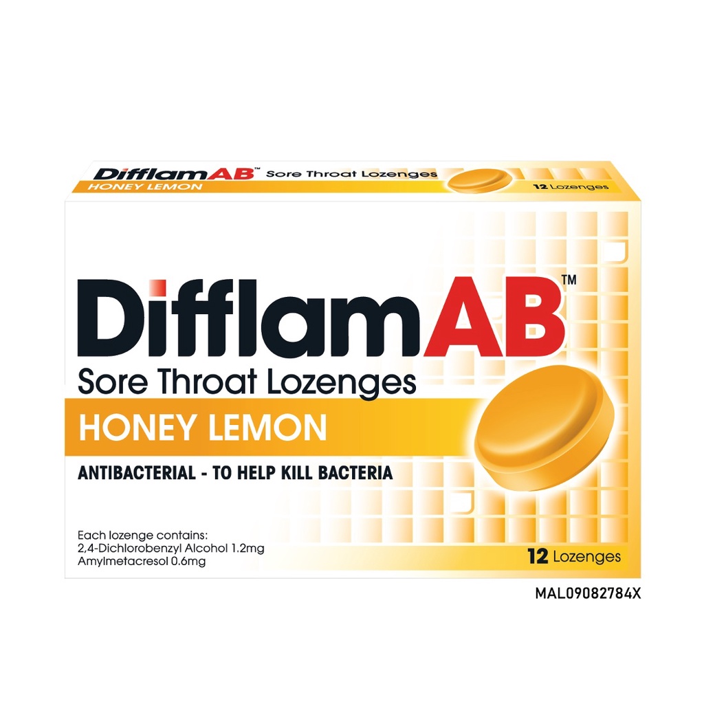 Difflam AB Honey Lemon 12s Lozenges Sore Throat Two Antiseptic ...