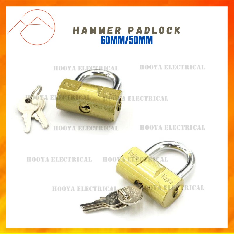 VAJRA Padlock / Hammer Padlock / Heavy Duty Lock / Kunci Mangga | 60MM ...