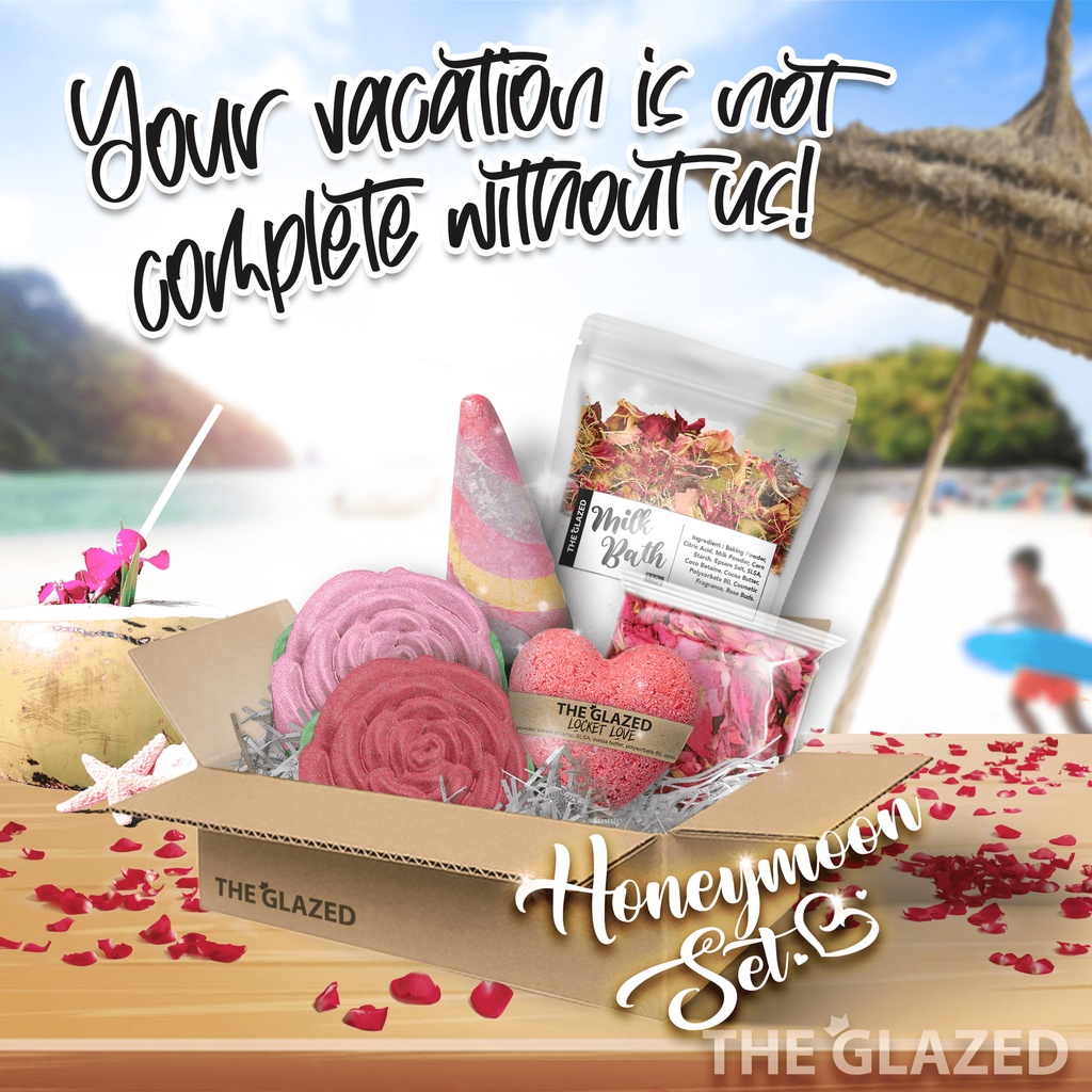The Glazed Honeymoon Bath Bomb Set Package Box (400g) For Relaxing Body ...
