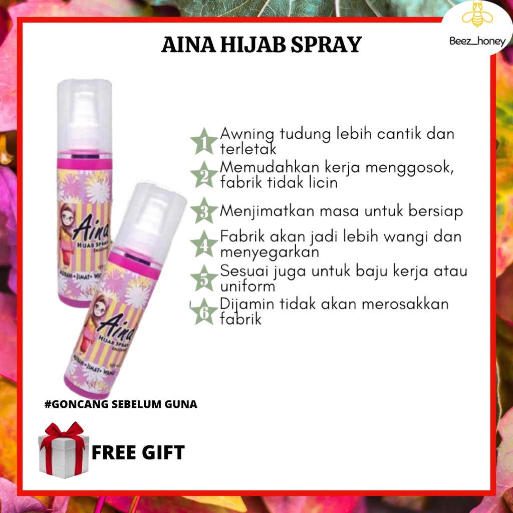 Aina Hijab Spray Starch Pengeras Awning Tudung Bawal Shawl Seluar Baju ...
