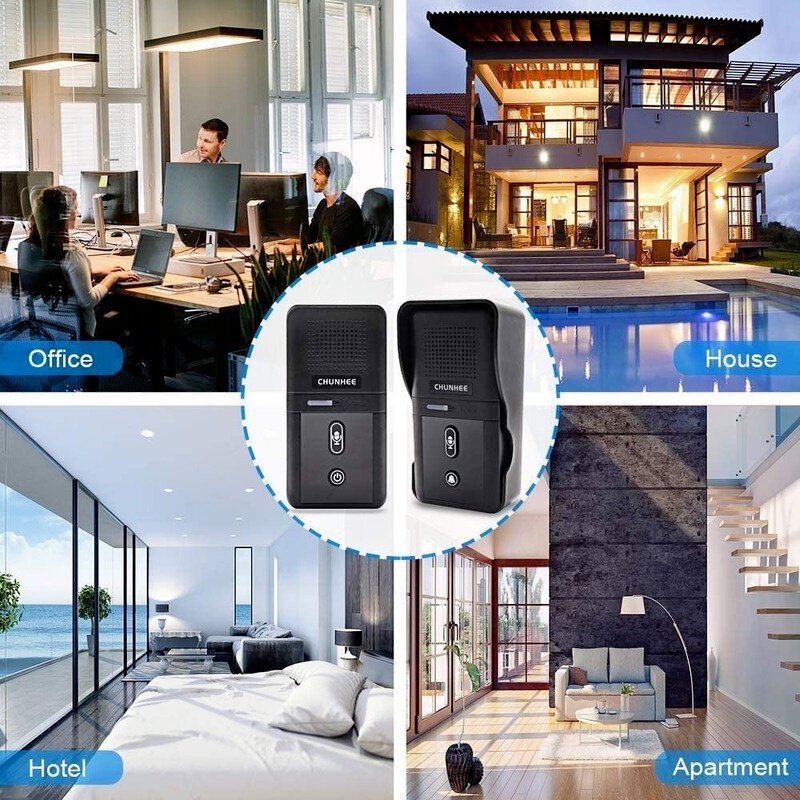 Chunhee Wireless Intercom Doorbell Dual Way Voice Door bell 800M Range Rechargeable Battery HI01 ...