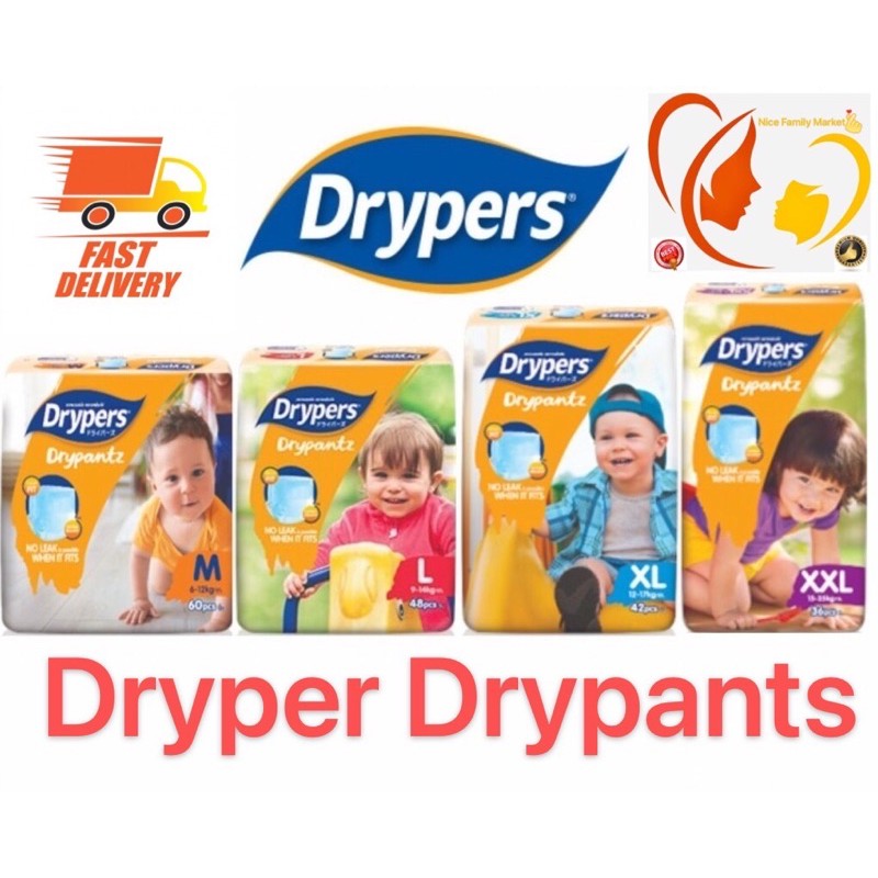 Drypers Drypants M58/ L48/ XL42/ XXL36 | Shopee Malaysia