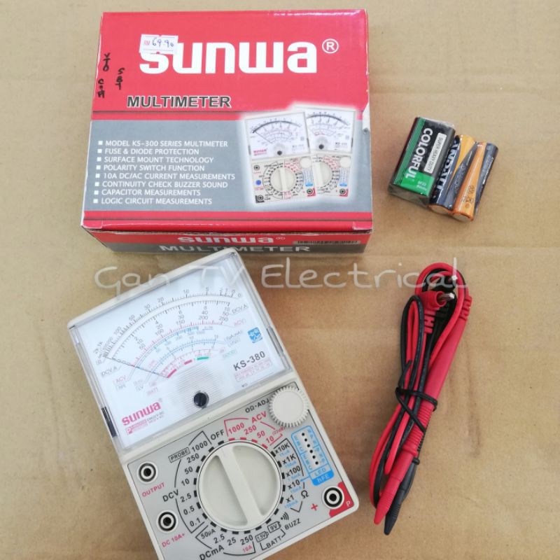 Heavy Duty Sunwa KS-380 KS380 (Free Battery) Analog Multimeter ...