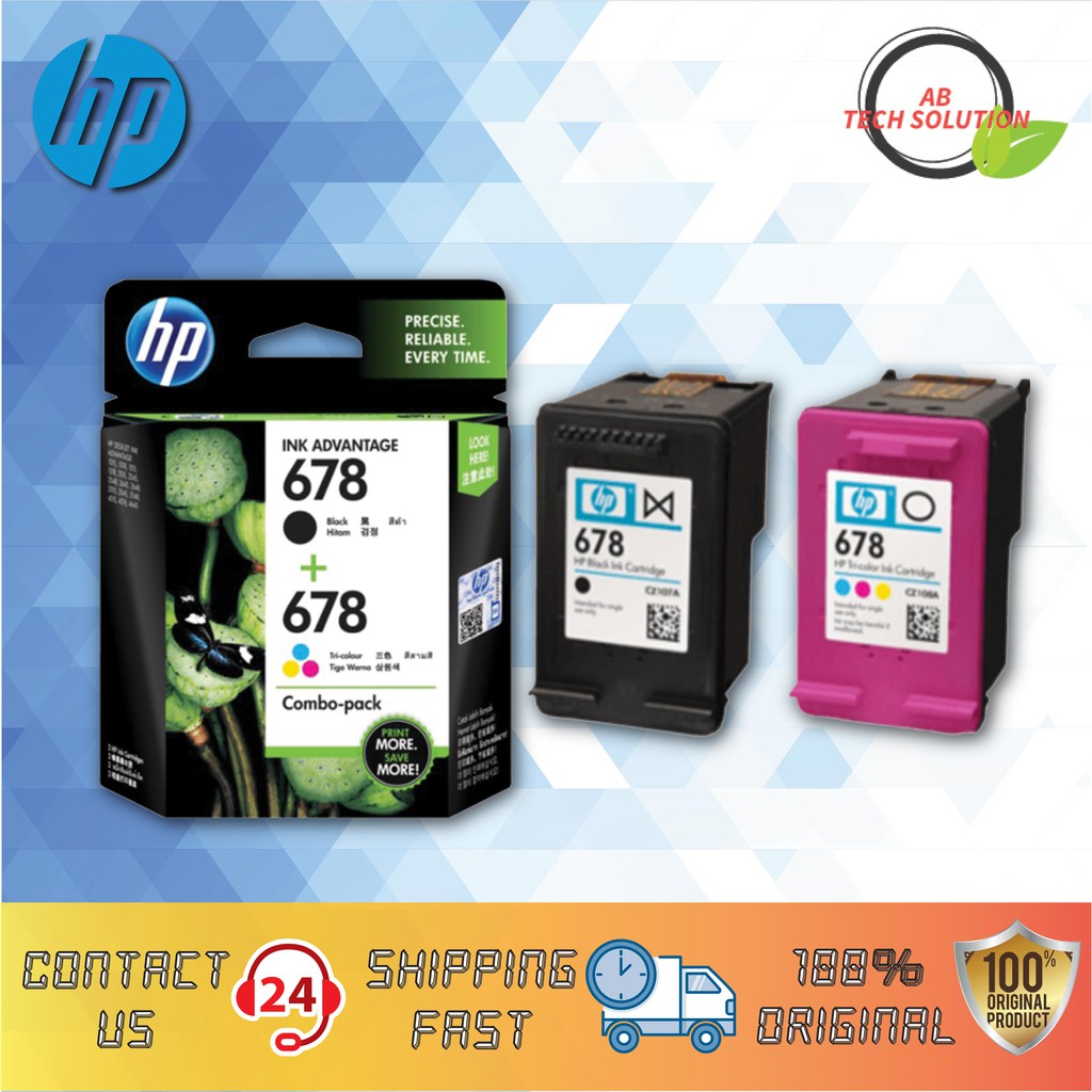 Genuine Original Ink - HP 678 Combo / HP-678 ( Black/Tri-color ) - HP ...