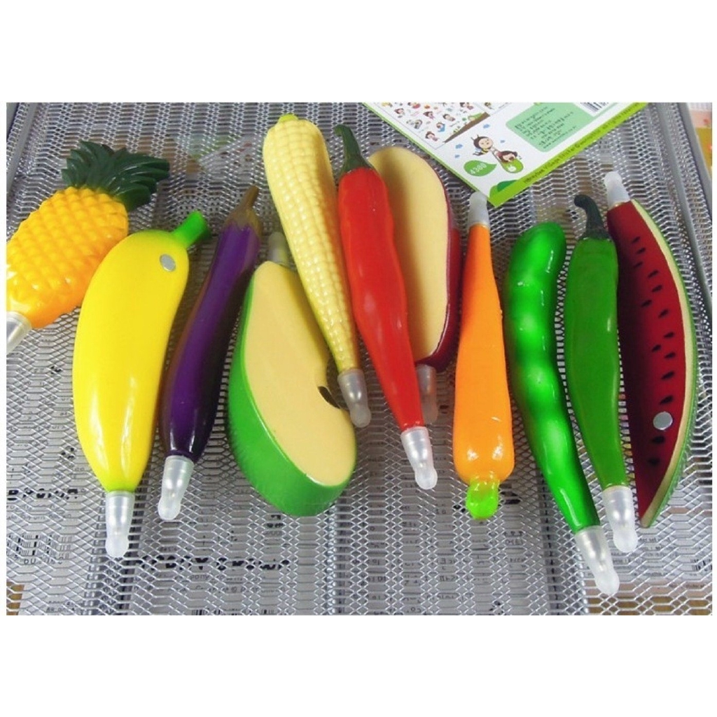 HOT 6PCS/Set vegetables and fruits shape Kawaii Cute Ball point Pens ...
