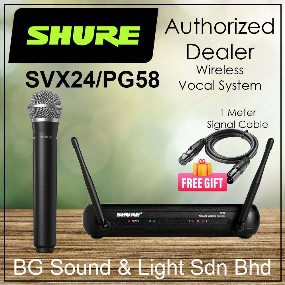 Shure SVX24/PG58 Wireless Vocal System [Shure Premium Authorized Dealer] * FREE CABLE ( SVX ...