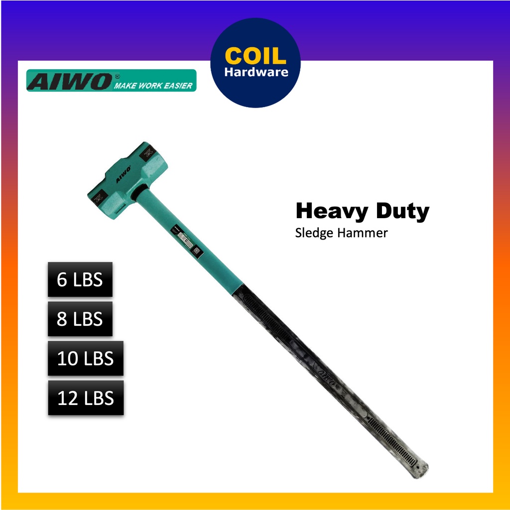 [ Heavy Duty ]6 LBS 8 LBS 10 LBS 12 LBS Aiwo Double Face Sledge Hammer ...