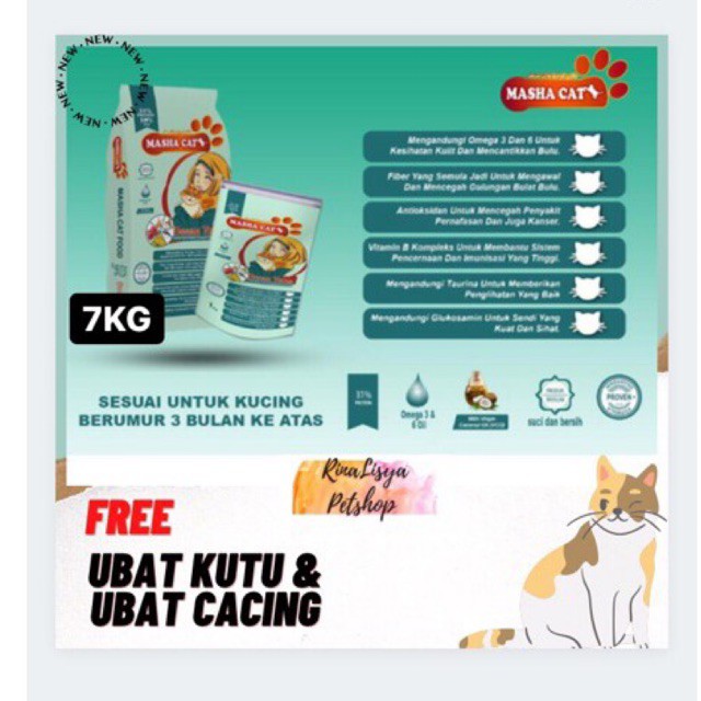 MASHA CAT FOOD NEW PREMIUM 7KG | Shopee Malaysia