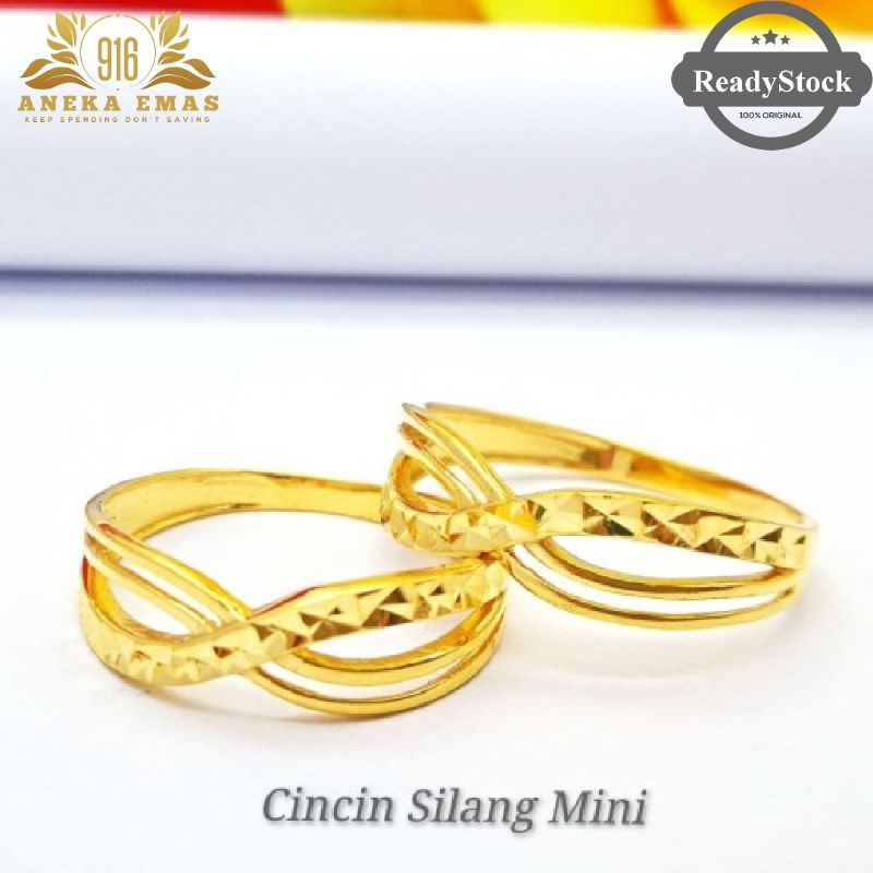!!CINCIN LASAK & HARIAN!! Cincin Silang | Gold 916 💯 Original | Shopee ...