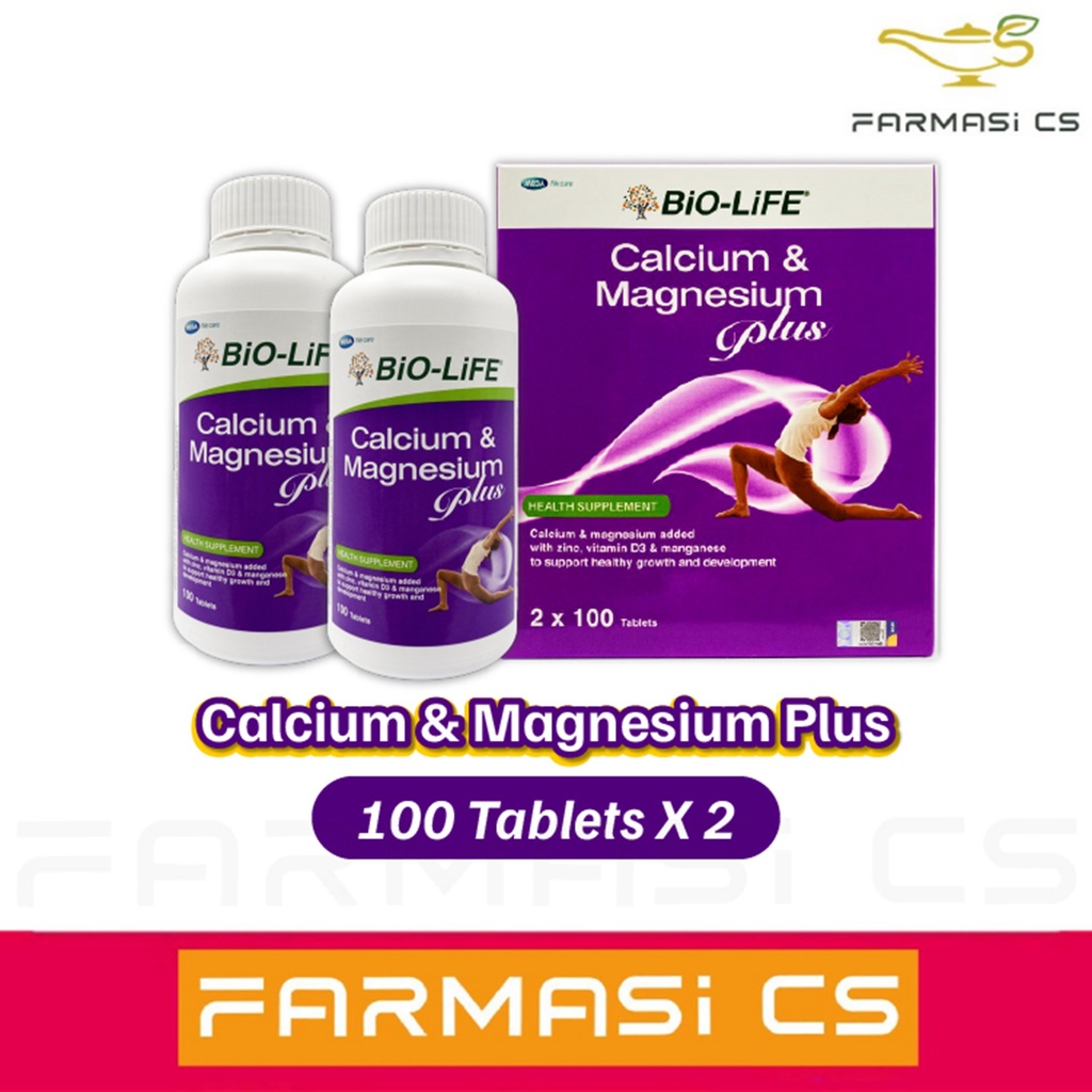 Bio-Life Calcium & Magnesium Plus 100s x 2 (TWIN) EXP:02/2025 [Bio Life ...