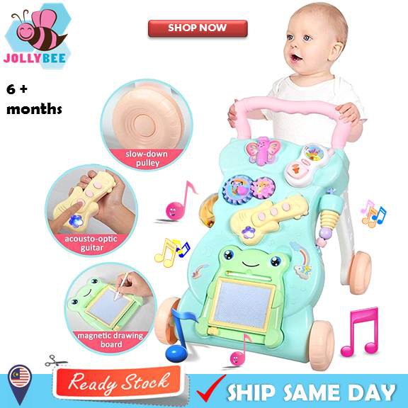 Jollybee Multifunctional Baby Walker Learning Walking Trolley Training ...