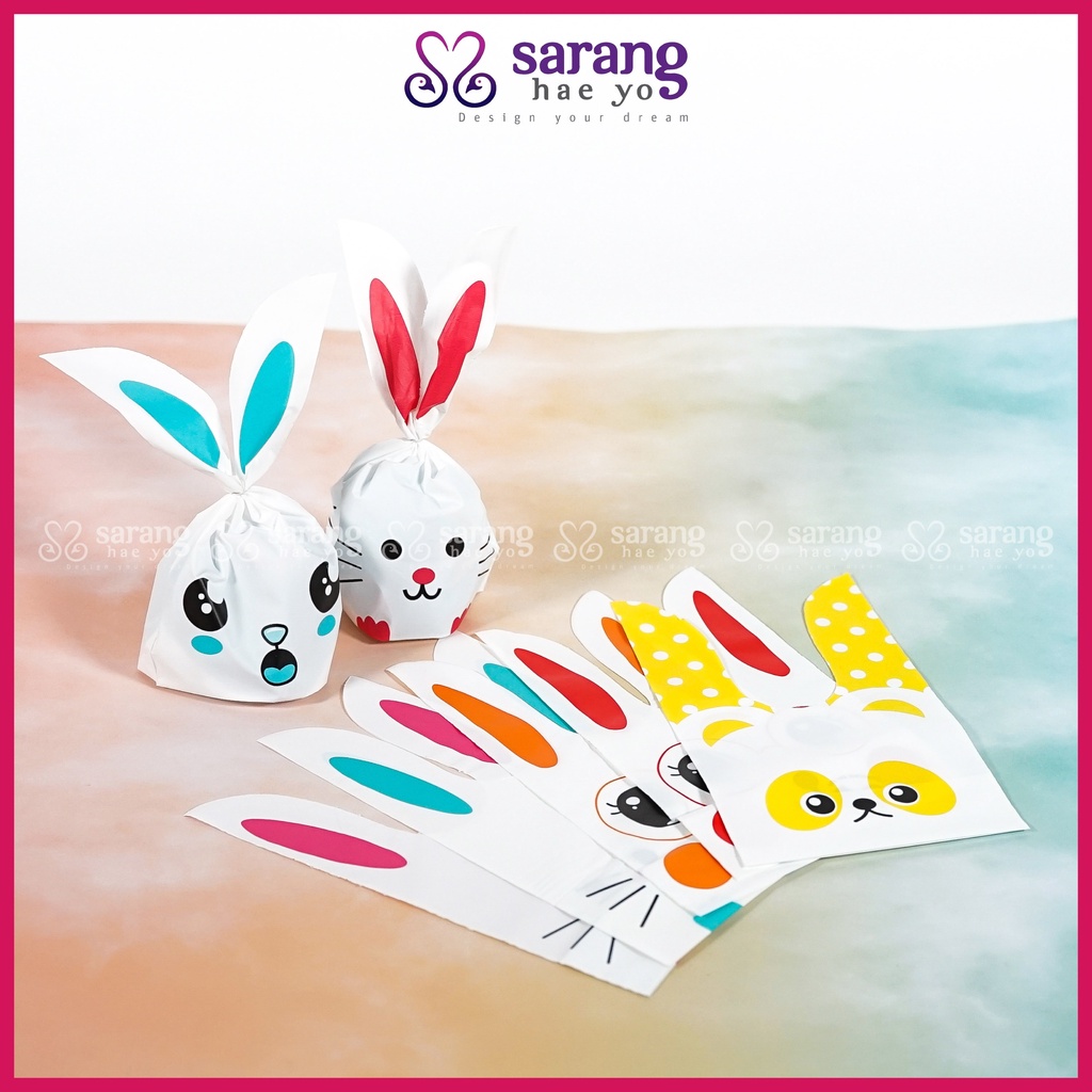 50 Pcs Rabbit Long Ear Doorgift Bag Gula-Gula Goodies Bag Kenduri ...