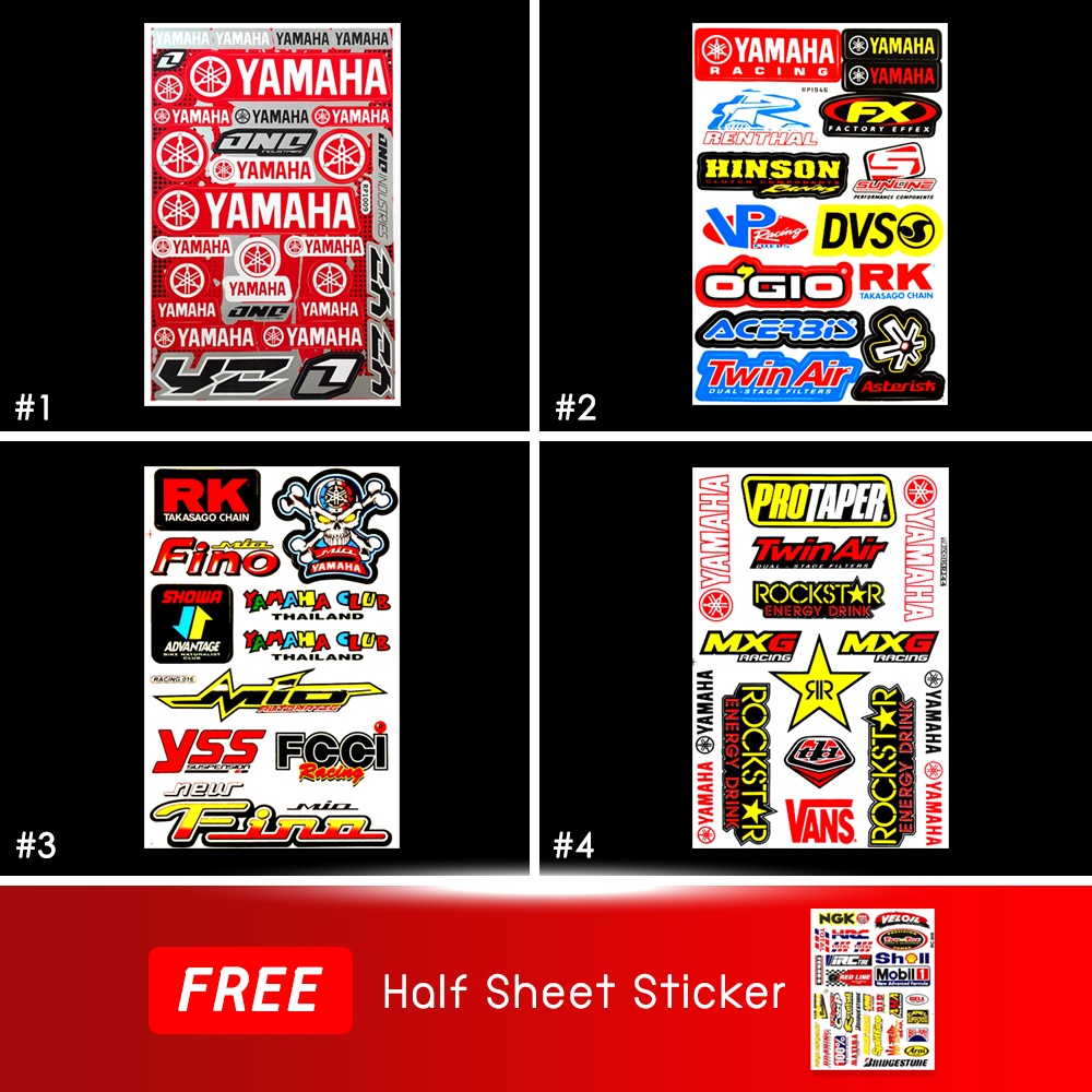 Yamaha Stickers Kit Motorcycle Stickers Helmet Graphic Bike Stickers ...