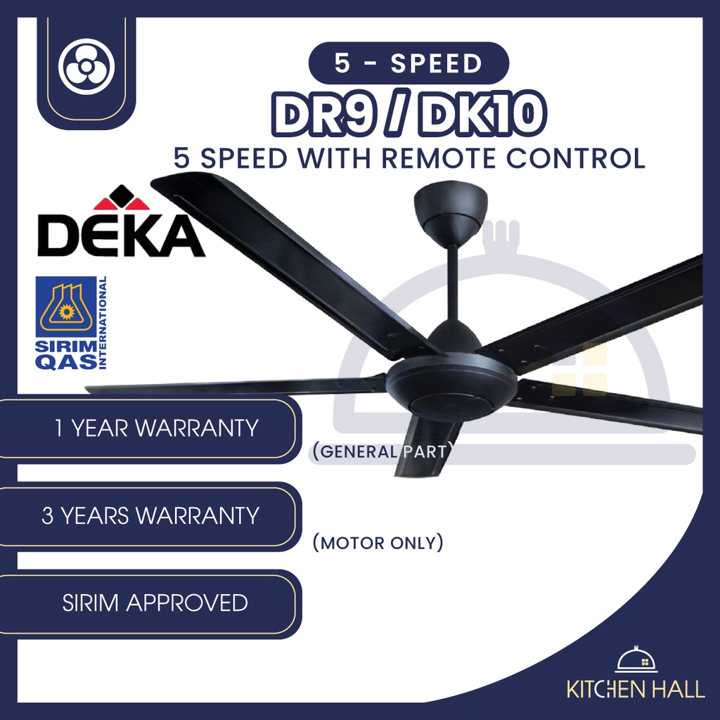 KH_SIRIM DEKA Fan DR9 DK10 Ceiling Fan 3/5 Blades Motor Regulator ...