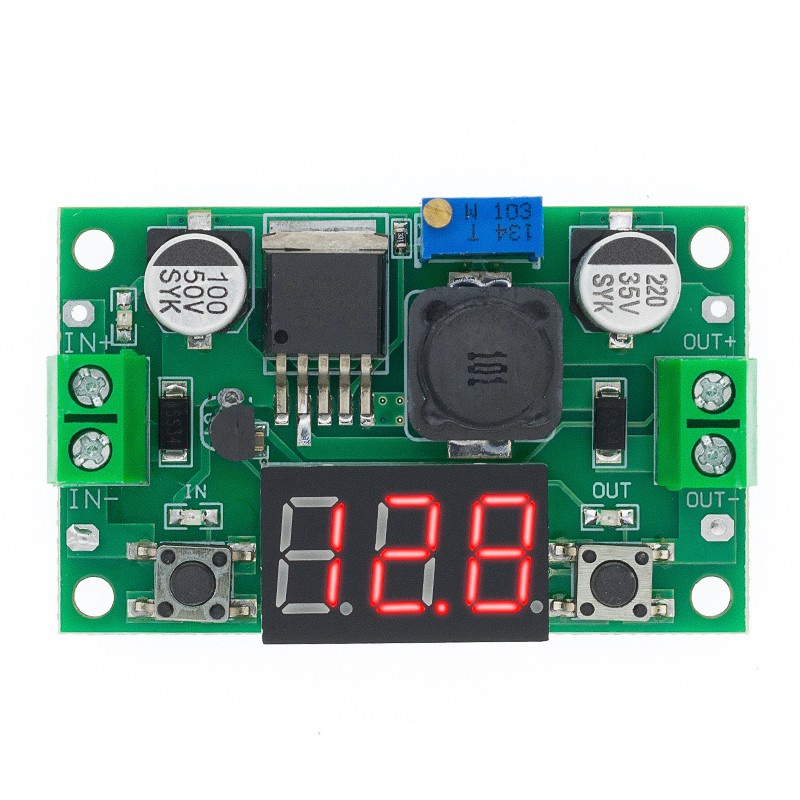 LM2596 module DC 4.0~40 to 1.3-37V Adjustable Step-Down Power Module + LED Voltmeter | Shopee ...