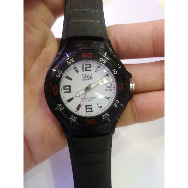 Q&Q Jam Tangan Tali Getah | Shopee Malaysia