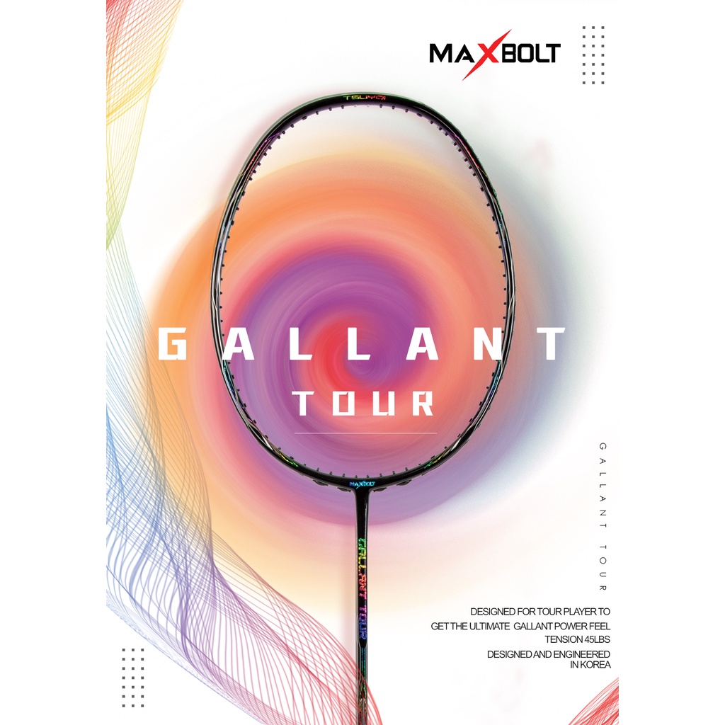 MAXBOLT Badminton Racket Gallant Tour Black & White (Free Grip ...