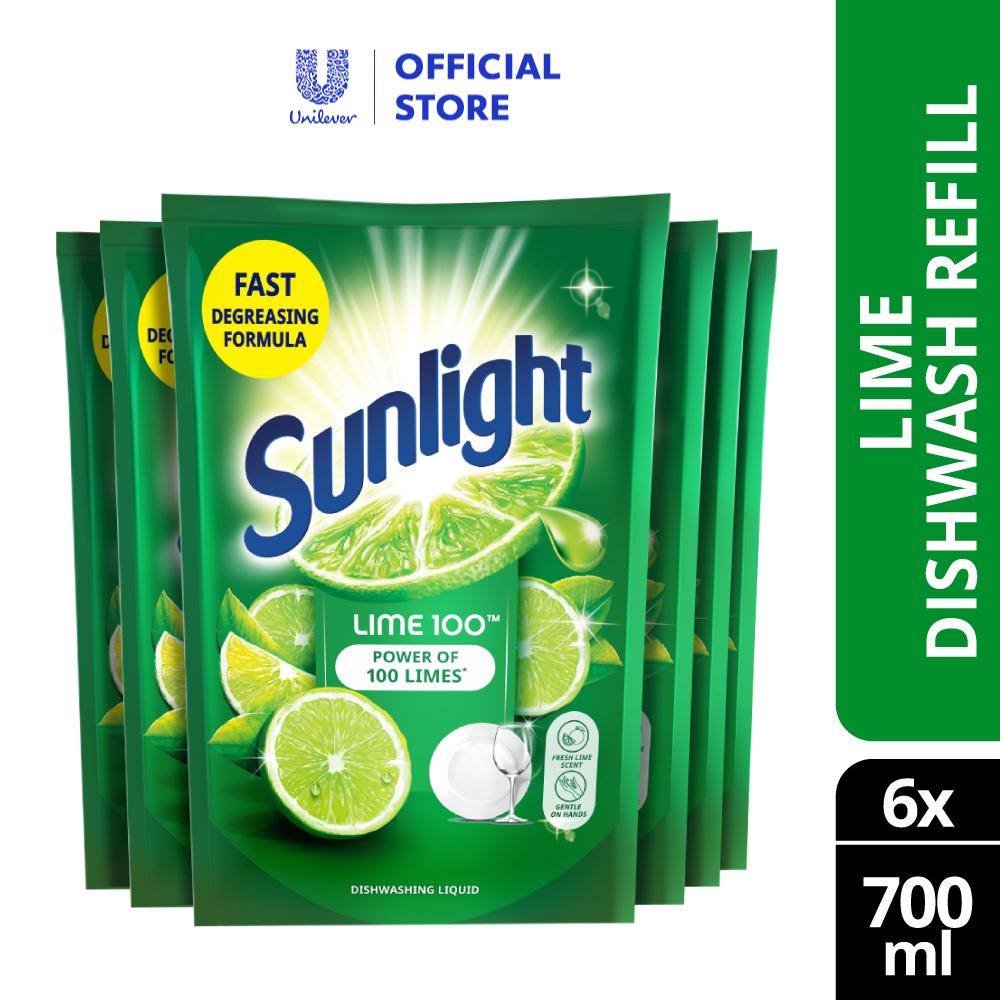 [Bundle of 6] Sunlight Dishwash Liquid Refill Lime 700ml | Shopee Malaysia